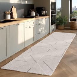 Ayyildiz Teppiche Teppich &raquo;POMPEI 1613 , auch als L&auml;ufer&laquo; rechteckig 12 mm H&ouml;he weiche pflegeleichte Oberfl&auml;che, Hoch-Tief-Struktur, Kurzflor beige Microfaser B : 80cm 