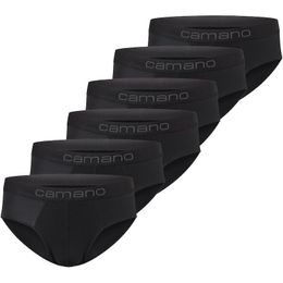 Camano Herren Slip &raquo;comfort&laquo; 6er Pack, mit elastischem Logobund schwarz L