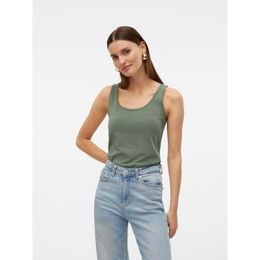 V&eacute;ro Moda Vero Moda Damen Tanktop &raquo;VMLULU LONG TANK TOP JRS GA NOOS&laquo; Baumwollmischung, regular fit gr&uuml;n XS