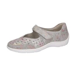 Waldl&auml;ufer Waldl&auml;ufer Damen Riemchenballerina &raquo;HENNI&laquo; , Keilabsatz, Halbschuh, Komfortschuh mit Perforation, Weite H grau 7 (40,5)
