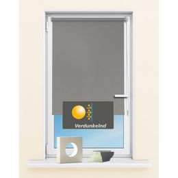 Kutti Seitenzugrollo &raquo;Seitenzugrollo 'Luna', verdunkelnd, Klemmfix, ohne Bohren, Fixma&szlig;&laquo; verdunkelnd ohne Bohren Sichtschutz, Sonnenschutz grau Polyester 