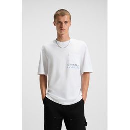 Hugo Herren Hugo T-Shirt &raquo;Nogoste&laquo; Rundhalsausschnitt, regular fit, Brusttasche wei&szlig; XL