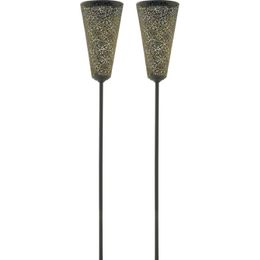 Luxform Gartenleuchte &raquo; Solar Torch Leeds, set of 2&laquo; LED-Modul 1 Stk. Warmwei&szlig; LED-Fackellampe, Solarenergie, warmwei&szlig;, aus Metall, IP45 schwarz H: 