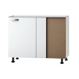 Optifit Eckunterschrank &raquo;Ole&laquo; wei&szlig; Holzwerkstoff B/H/T: 100cm x 87cm x 58,4cm, T&uuml;ren: 1 Stk.