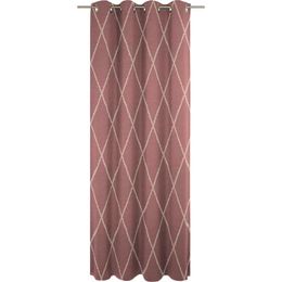 Adam Vorhang &raquo;Casket Valdelana Light&laquo; &Ouml;sen 1 Stk. tlg. aus 100% Bio-Baumwolle rot Jacquard, Baumwolle (Bio-Baumwolle) 145cm, &Ouml;sen, 145cm