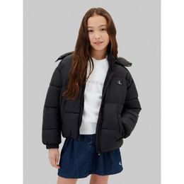 Calvin Klein Jeans M&auml;dchen Steppjacke mit Kapuze abnehmbare Kapuze, Regular Fit, Logostickerei 10 (140)