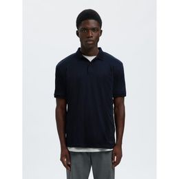 Selected Herren Selected Poloshirt &raquo;SLHFAVE BUTTON SS POLO NOOS&laquo; Baumwollmischung, regular fit schwarz S