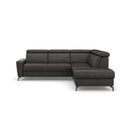 Sit & More sit&more Ecksofa &raquo;Scarlett L-Form&laquo; inklusive Kopfteilverstellung, optional Schlaffunktion & Bettkasten grau B/H/T: 258cm x 226cm, Luxus-Microfaser, 