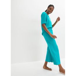 bonprix Damen bonprix Hausanzug Set, aus Baumwolle, Oversize-Passform, gerippte Struktur, weite Hose 56/58 (XXXL)