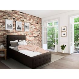 Home Affaire Polsterbett &raquo;Vaine&laquo; in 5 Breiten, auch in L&auml;nge 220 cm, incl. Roll-Lattenrost braun Samtoptik (100% Polyester) Liegefl&auml;che L&auml;nge B: 200cm