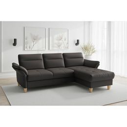 Sit & More sit&more Ecksofa &raquo;Pamela L-Form, Leder, B: 218 und 230 cm&laquo; optional Armteilverstellung, Schlaffunktion & Bettkasten B/H/T: 230cm x 90cm x 164cm, 
