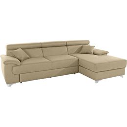 DOMO collection Ecksofa &raquo;Mira, inklusive Kopfteilverstellung f&uuml;r mehr Wohlf&uuml;hlkomfort, L-Form&laquo; wahlweise mit Bettfunktion und Bettkasten, elegant und 