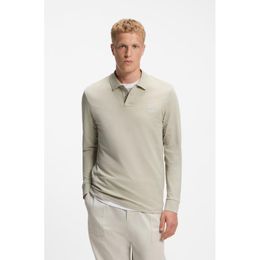 BOSS Orange Herren BOSS Orange Poloshirt &raquo;Passerby Langarm Regular Fit&laquo; Langarm Classic Stretch Pique Polo, pflegeleicht beige 4XL
