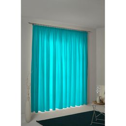WIRTH Vorhang &raquo;Trondheim 234 g/m&sup2;&laquo; Kr&auml;uselband 1 Stk. tlg. blau Chenille, Polyacryl 145cm, Kr&auml;uselband, 132cm