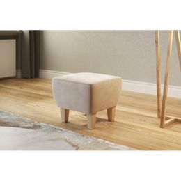 Home Affaire Polsterhocker &raquo;Viva&laquo; mit Buchef&uuml;&szlig;en braun 100% Polyester B/H/T: 56cm x 46cm x 56cm, Luxus-Microfaser ALTARA NUBUCK