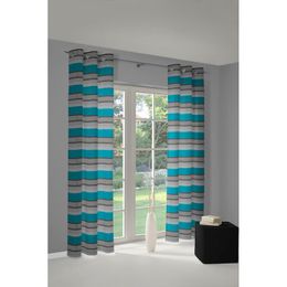 WIRTH Vorhang &raquo;Menorca&laquo; &Ouml;sen 1 Stk. tlg. blau Baumwolle, Polyester 225cm, &Ouml;sen, 135cm