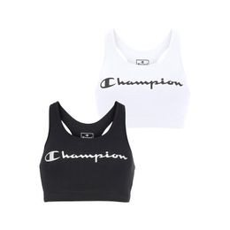 Champion Sport-BH Packung, 2 Stk. 2er-Pack, mit Logoschriftzug, aus Baumwolle und Elasthan schwarz-wei&szlig; XS (32), N-Gr Sport-BH