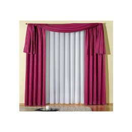 WIRTH Vorhang &raquo;Janine&laquo; Kr&auml;uselband 1 Stk. tlg. pink Jacquard, Polyester 145cm, Kr&auml;uselband, 135cm