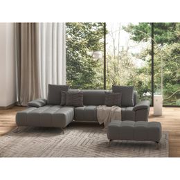 Sit & More sit&more Ecksofa &raquo;Cool L-Form&laquo; wahlweise mit Kopfteilverstellung und Vorziehsitz, motorisch grau B/H/T: 290cm x 79cm x 185cm, Luxus-Microfaser 