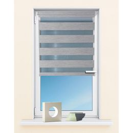 Kutti Doppelrollo &raquo;Sola&laquo; Lichtschutz ohne Bohren freih&auml;ngend DUO-Rollo, Fixma&szlig;, mit Klemmtr&auml;ger, blickdicht, Sichtschutz grau Polyester 160cm, 60cm