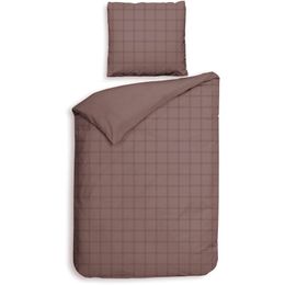 Wendebettw&auml;sche &raquo;Diamante&laquo; 2 Stk. kariert, hochwertiges Mako-Satin, Bettw&auml;sche ab 135x200 cm. rosa Mako-Satin, Obermaterial: 100% Baumwolle B/L: 135cm