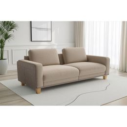 Sit & More sit&more Big-Sofa &raquo;Concept&laquo; Modernes Sofa in drei Fu&szlig;farben zur Auswahl beige 100% Polyester B/H/T: 226cm x 84cm x 93cm,mit Fu&szlig; Buche eichefarbig
