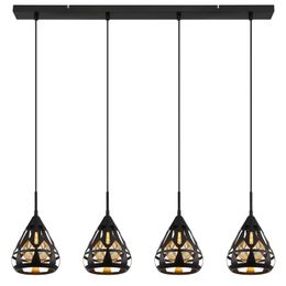 Globo LIGHTING H&auml;ngeleuchte &raquo;HASSAN&laquo; E27 1 Stk. H&auml;ngelampe/Pendelleuchte/Esszimmer/Wohnzimmer/Esstisch schwarz 1 Stk.