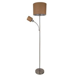 N&auml;ve n&auml;ve Stehlampe &raquo;Filomena&laquo; E14 E27 1 Stk. Schirm braun, inkl. Lesearm, inkl. Druckschalter, H: 165cm 2, &Oslash; 30,1cm H: 165cm, 1 Stk.