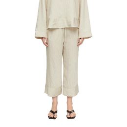 comma, Comma Damen 7/8-Hose gestreifte Optik, l&auml;ssig weit geschnitten beige 44, N-Gr