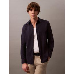 Calvin Klein Herren Langarmhemd &raquo;LONG SLEEVE SOLID STRETCH SLIM SHIRT&laquo; slim fit, in Unifarbe blau XL, N-Gr