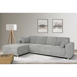 OTTO home Ecksofa &raquo;LEMPS wahlweise Recamiere links oder rechts L-Form&laquo; incl. Zierkissen, Stellma&szlig;e 297x162 cm beige 100% Polyester B/H/T: 297cm x 85cm