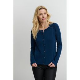 rosemunde Damen rosemunde Strickjacke &raquo;Laica cardigan mit Wolle und Kaschmir&laquo; mit Rundhalsausschnitt, Woll-Kaschmir-Mix blau S