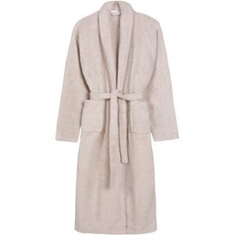 HIP Unisex-Bademantel &raquo; Bathrobe uni - Blue&laquo; Packung, 1x Bademantel, 1 Stk. Schalkragen, G&uuml;rtel, Taschen, Baumwolle, Frottee, Weich beige Walkfrottee 