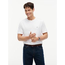 Tommy Hilfiger Herren T-Shirt &raquo;ESSENTIAL REGULAR FIT SOLID mit Stickerei&laquo; unifarben, casual, Baumwolle, Rundhals wei&szlig; XXL