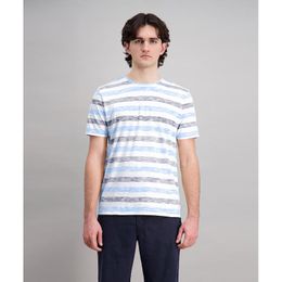 Pioneer Authentic Jeans Herren T-Shirt &raquo;RH T-Shirt Ringel slub yarn&laquo; mit Streifen Muster blau M