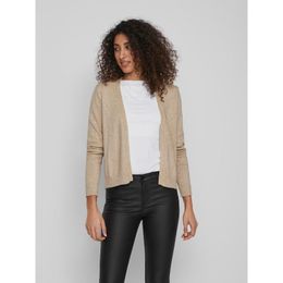 Vila Damen Cardigan &raquo;VIRIL SHORT L/S KNIT CARDIGAN-NOOS&laquo; Materialmix, regular fit beige XS