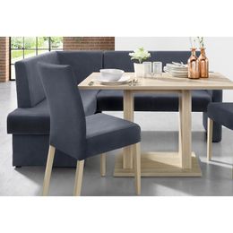 Home Affaire Eckbank &raquo;Umag&laquo; Sitz und R&uuml;cken gepolstert, verschiedene Qualit&auml;ten blau Holzwerkstoff, Massivholz, Polyester B/H/T: 190cm x 89cm x 140cm,