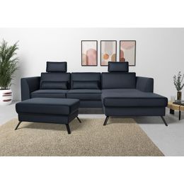 Sit & More sit&more Ecksofa &raquo;Olsen L-Form&laquo; inklusive Sitztiefenverstellung, optional Schlaffunktion, 15cm hoch blau 100% Polyester B/H/T: 261cm x 88cm x 172cm, 