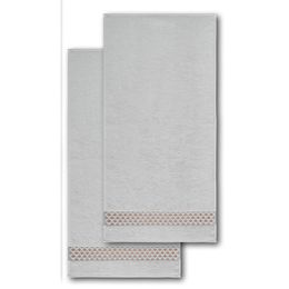Dyckhoff Handt&uuml;cher &raquo;Mesh&laquo; Made in Germany silber Frottier, Frottier B/L: 50cmx100cm, 2 Stk., Frottier