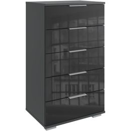 wimex Schubkastenkommode &raquo;Easy&laquo; mit Glas- oder Spiegelfront grau B/H/T: 49cm x 102cm x 41cm, 5 Stk.