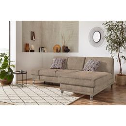 Sit & More sit&more Ecksofa &raquo;Clio L-Form&laquo; optional Schlaffunktion oder Vorziehsitz und Bettkasten, Federkern beige B/H/T: 246cm x 89cm x 165cm, Microfaser, 
