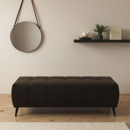 DOMO collection Hocker &raquo;Trento, mit Kufenfu&szlig; oder Einzelfu&szlig;&laquo; Fu&szlig;h&ouml;he passend f&uuml;r g&auml;ngige Saugroboter! braun Luxus-Microfaser (100% Polyester);Struktur