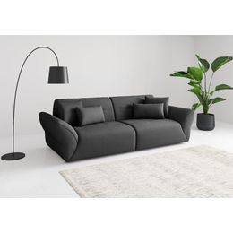 Sit & More sit&more Big-Sofa &raquo;Dali&laquo; grau 95% Polyester 5% Polyamid B/H/T: 300cm x 91cm x 116cm, Flachgewebe LINO, ohne Kissen