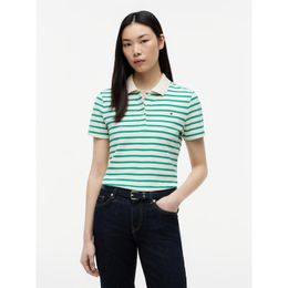 Tommy Hilfiger Damen Poloshirt &raquo;1985 Slim Fit Pique Premium&laquo; mit Logostickerei, Seitenschlitze gr&uuml;n XL (46)