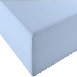 Fleuresse Spannbettlaken &raquo;Comfort XL&laquo; Mako-Jersey, f&uuml;r Matratzen bis 40 cm H&ouml;he, Bettlaken, Spannbetttuch blau Mako-Jersey, Obermaterial: 96% 