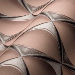 Livingwalls living walls Vliestapete &raquo;My Home My Spa&laquo; 3D-Optik geometrisch metallic leicht strukturiert Design Tapete 3D Effekt Tapeten Wohnzimmer Schlafzimmer 