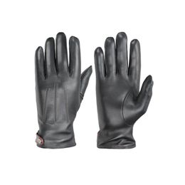 Pearlwood Damen Pearlwood Lederhandschuhe &raquo;TAYLOR&laquo; gef&uuml;ttert, Ziern&auml;hte, seitlicher Lederriegel in Kontrastfarbe schwarz 8,5