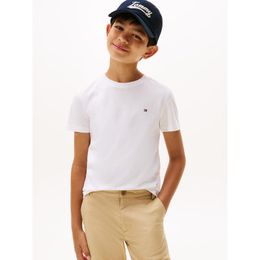 Tommy Hilfiger Jungen T-Shirt &raquo;ESSENTIAL COTTON TEE S/S&laquo; mit Logostickerei wei&szlig; 7 (122)