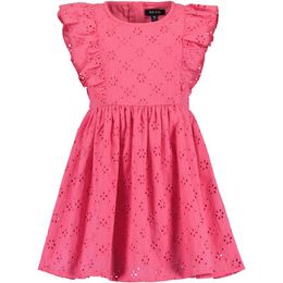Blue Seven M&auml;dchen Sommerkleid 1 tlg. tlg. mit Volants und toller Lochstickerei pink 110, N-Gr