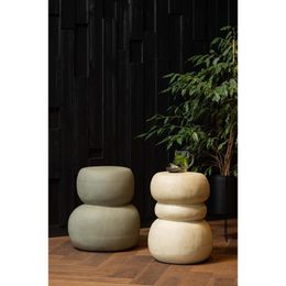 Woood Beistelltisch &raquo;Yvo aus Fiberclay in Betonoptik, organisch gestapelt 37x35x47 cm&laquo; Tragkraft 20 kg, Materialst&auml;rke 1 cm, Sitzfl&auml;che &Oslash; 33 cm B/H/T: